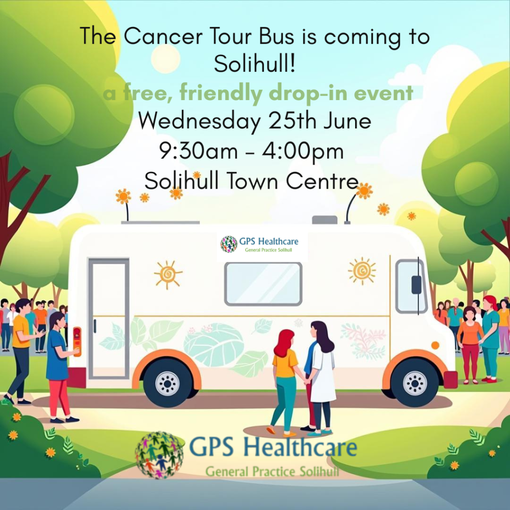 The Cancer Tour Bus is coming to Solihull! - GPS Healthcare